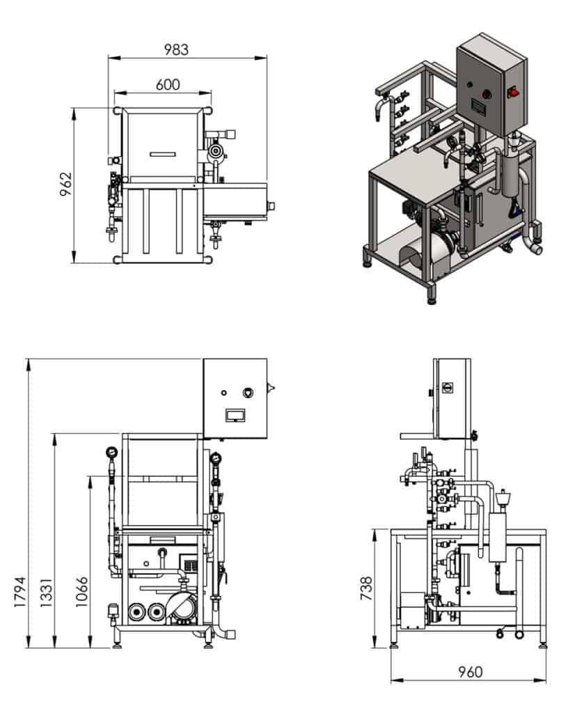 Machine for the automatic rinsing and filling of kegs 10-25 kegs/hr