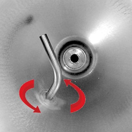 Rotable racking arm - draining valve for CCT fermenters