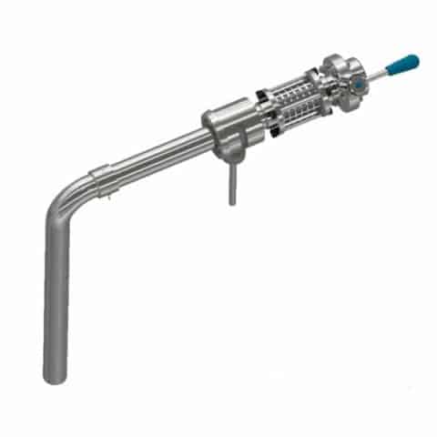 Rotable racking arm - draining valve for CCT fermenters