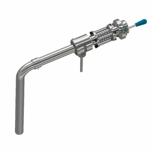 Rotable racking arm - draining valve for CCT fermenters
