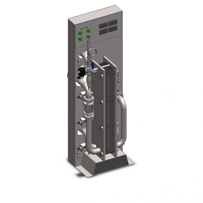 Compact cooler and aerator of wort 1000 liters per hour with LED