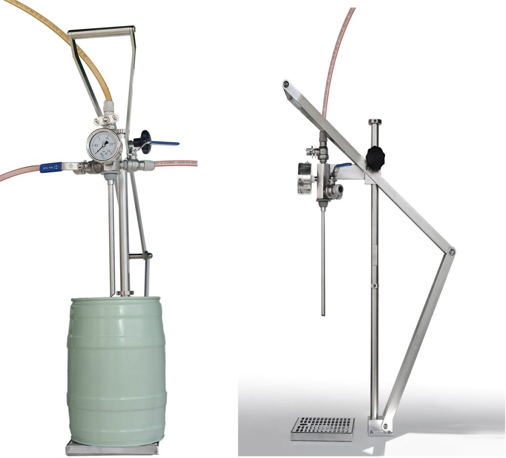 Manual counter pressure filling station for 5L party kegs and bottles
