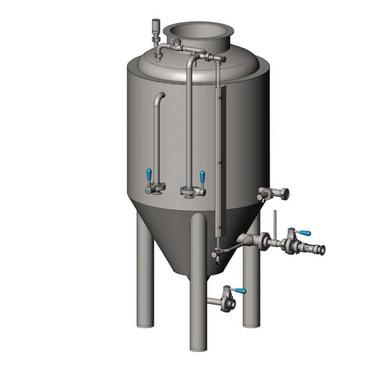 Rotable racking arm - draining valve for CCT fermenters