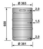 KEG-50-DIN : Stainless steel beer barrel KEG 50 liters DIN