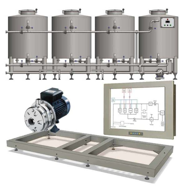 CIP stations - machines to cleaning-in-place and sanitizing pipes and tanks