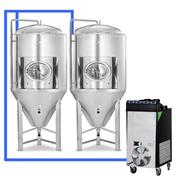Complete beer fermentation set with 2xCCT-SHP3 1200 liters