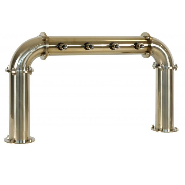 BRIDGE beverage dispense tower for 4 beer taps, gold design