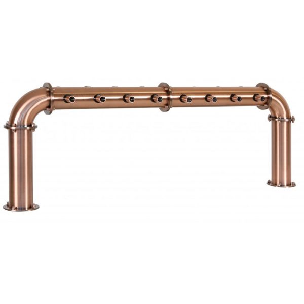 BRIDGE beverage dispense tower for 8 beer taps, copper design