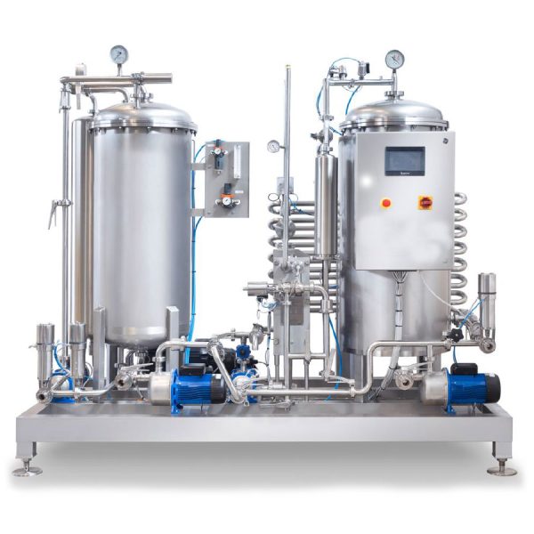 Compact automatic in-line carbonator and deaerator 1000L/hr