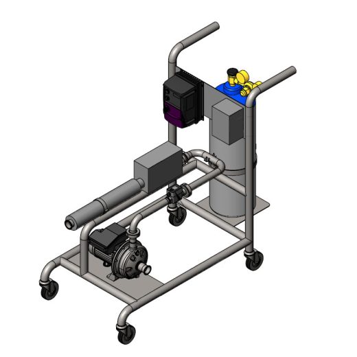 Compact mobile flow-through beverage carbonizer (up to 1.8 g/L)
