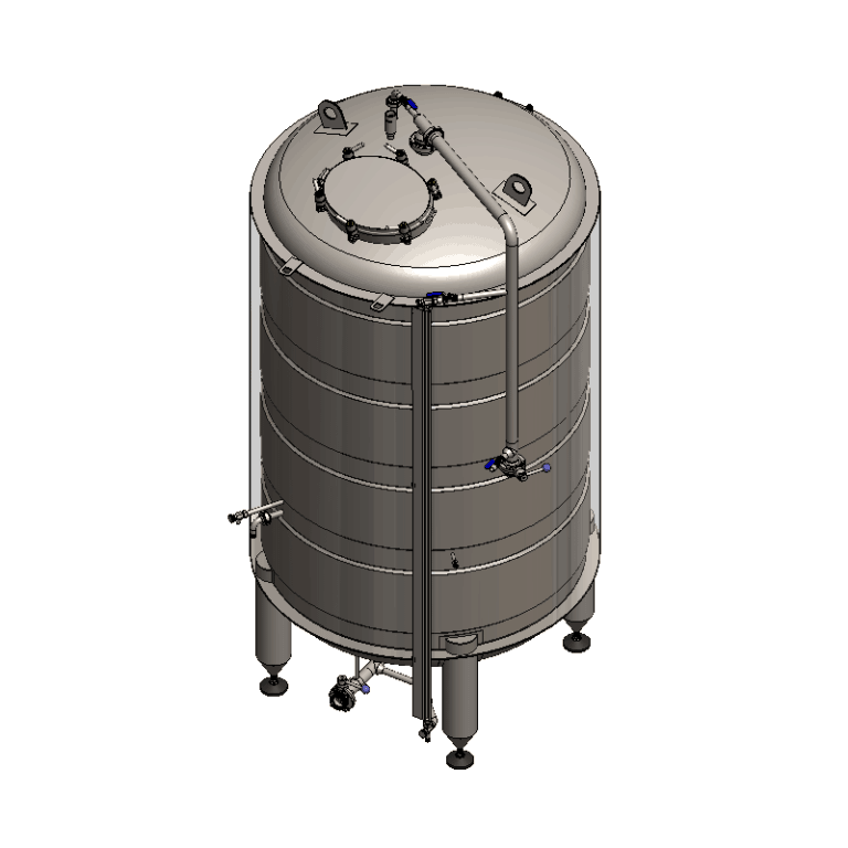 Cylindrical storage tank, vertical, insulated 1500/1717 L