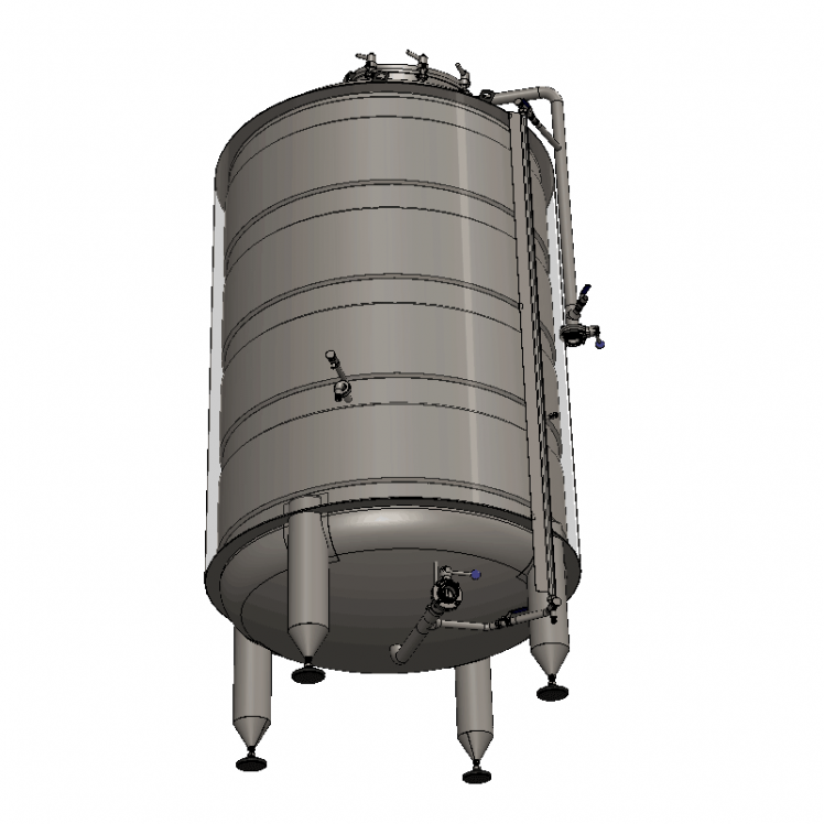 Cylindrical storage tank, vertical, insulated 1500/1717 L