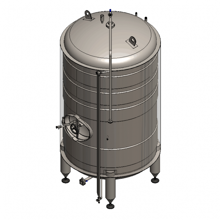 Cylindrical storage tank, vertical, insulated 1500/1717 L