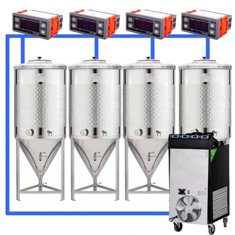 Complete fermentation set with 4xCCT-SNP 625 liters