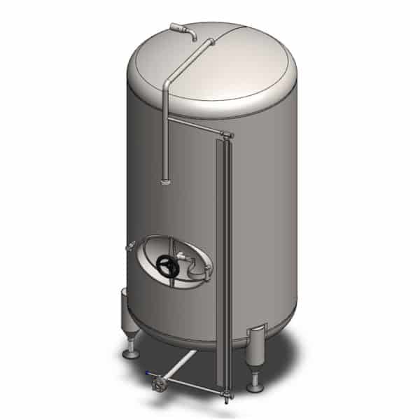 Cylindrical tank 1200/1400 liters, vertical, non-insulated
